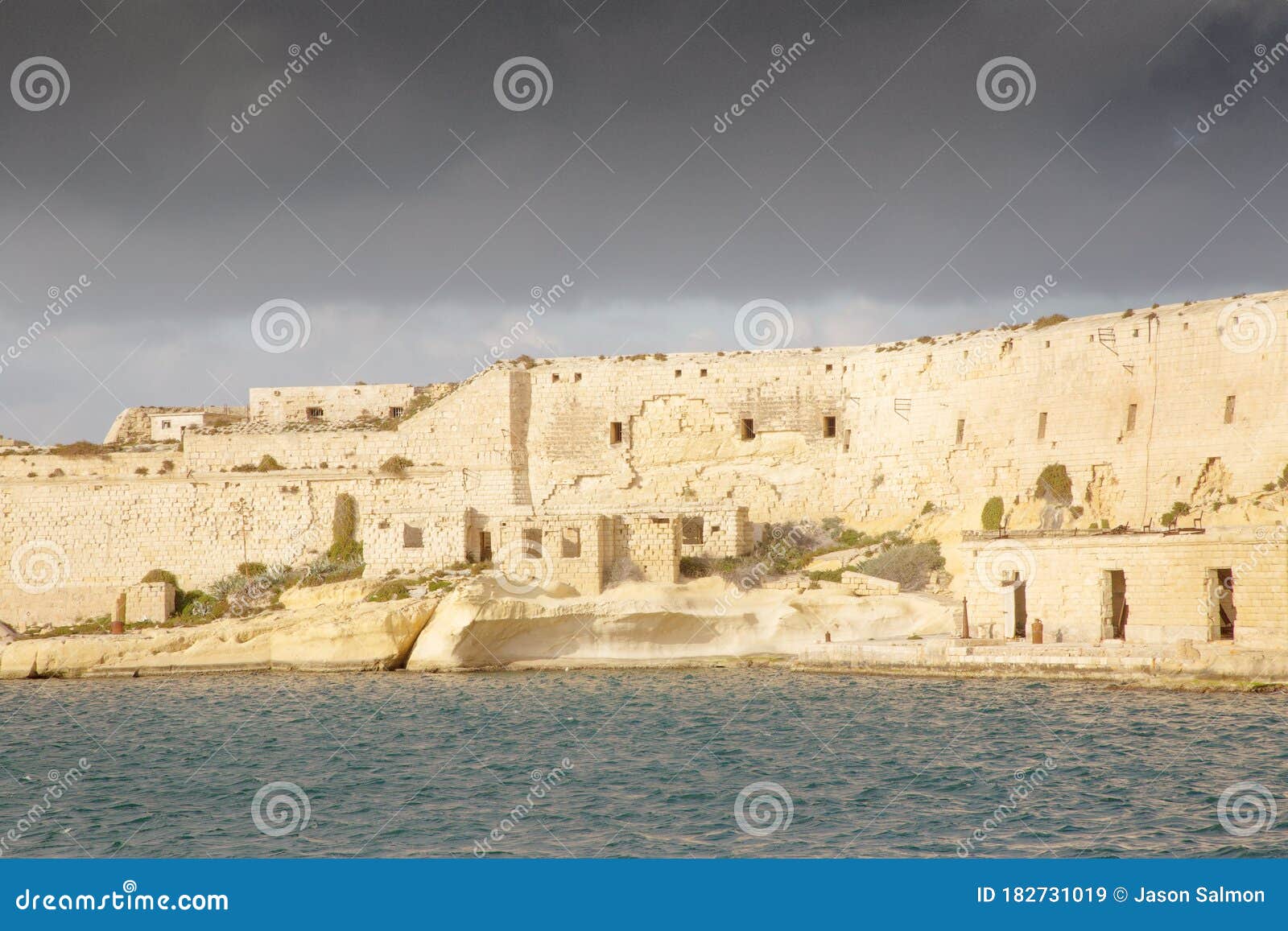 Seascape of the Fort Ricasoli Stock Image - Image of malta ...