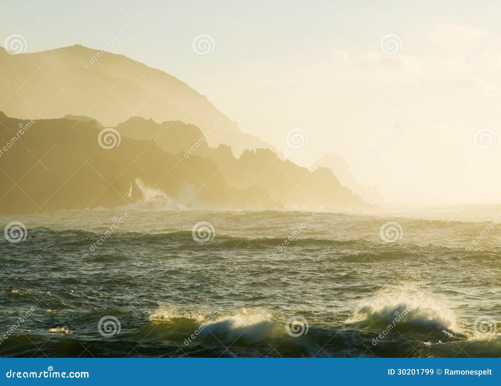 Seascape and light stock image. Image of tone, mountains - 30201799