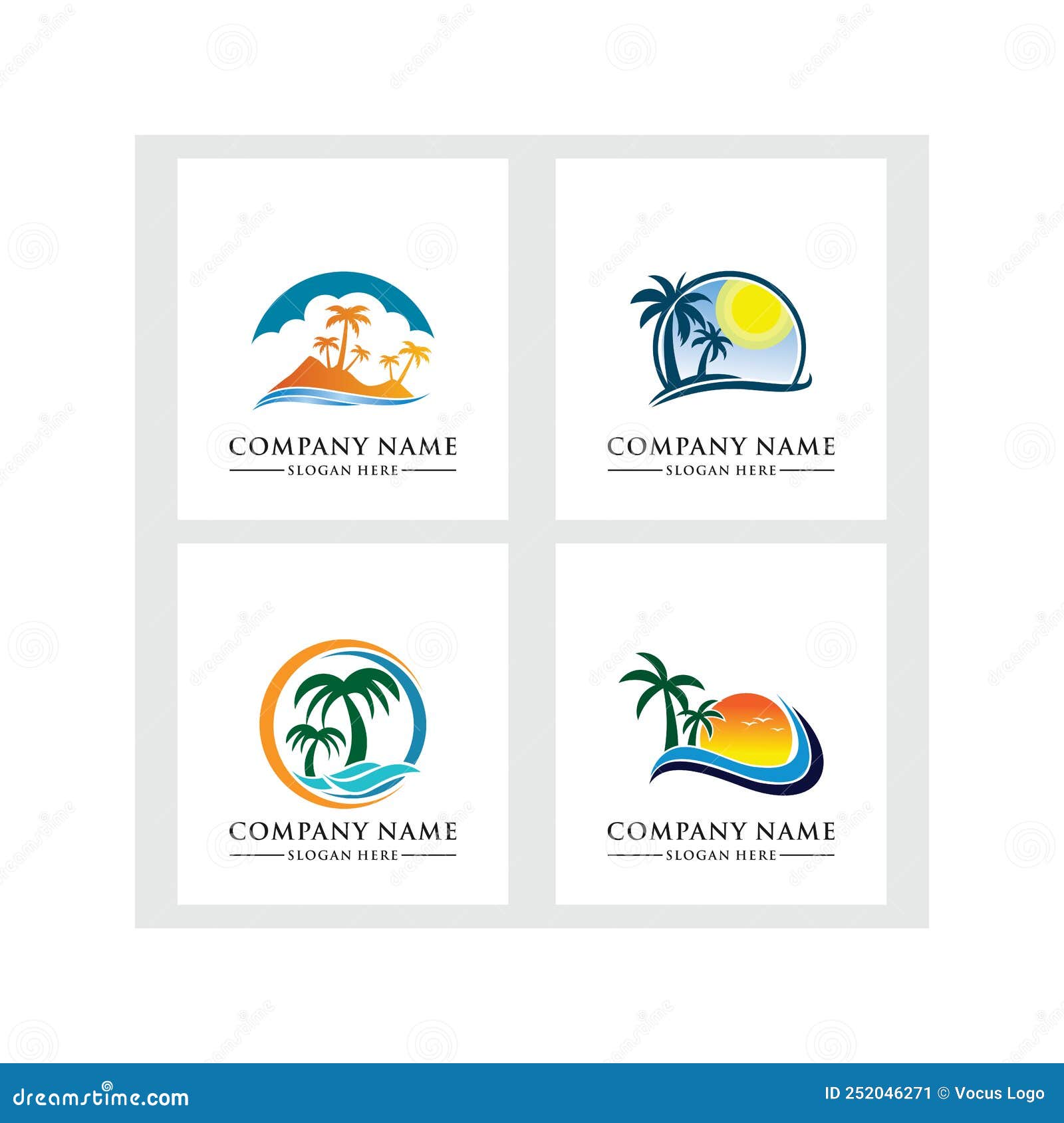 Seascape Logo Vector Template Stock Vector - Illustration of resort ...