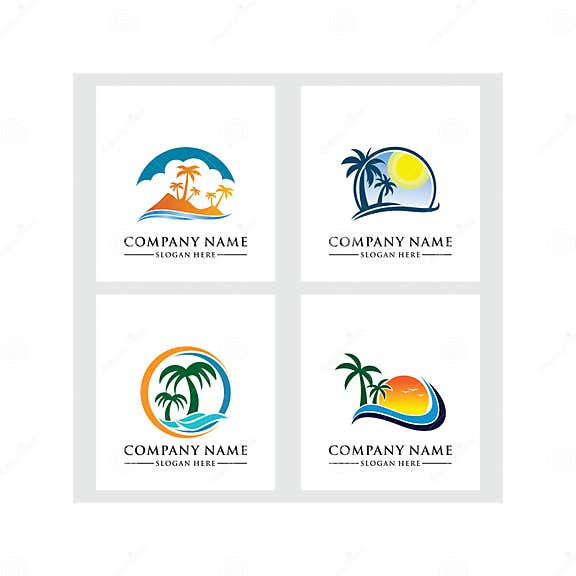 Seascape Logo Vector Template Stock Vector - Illustration of resort ...