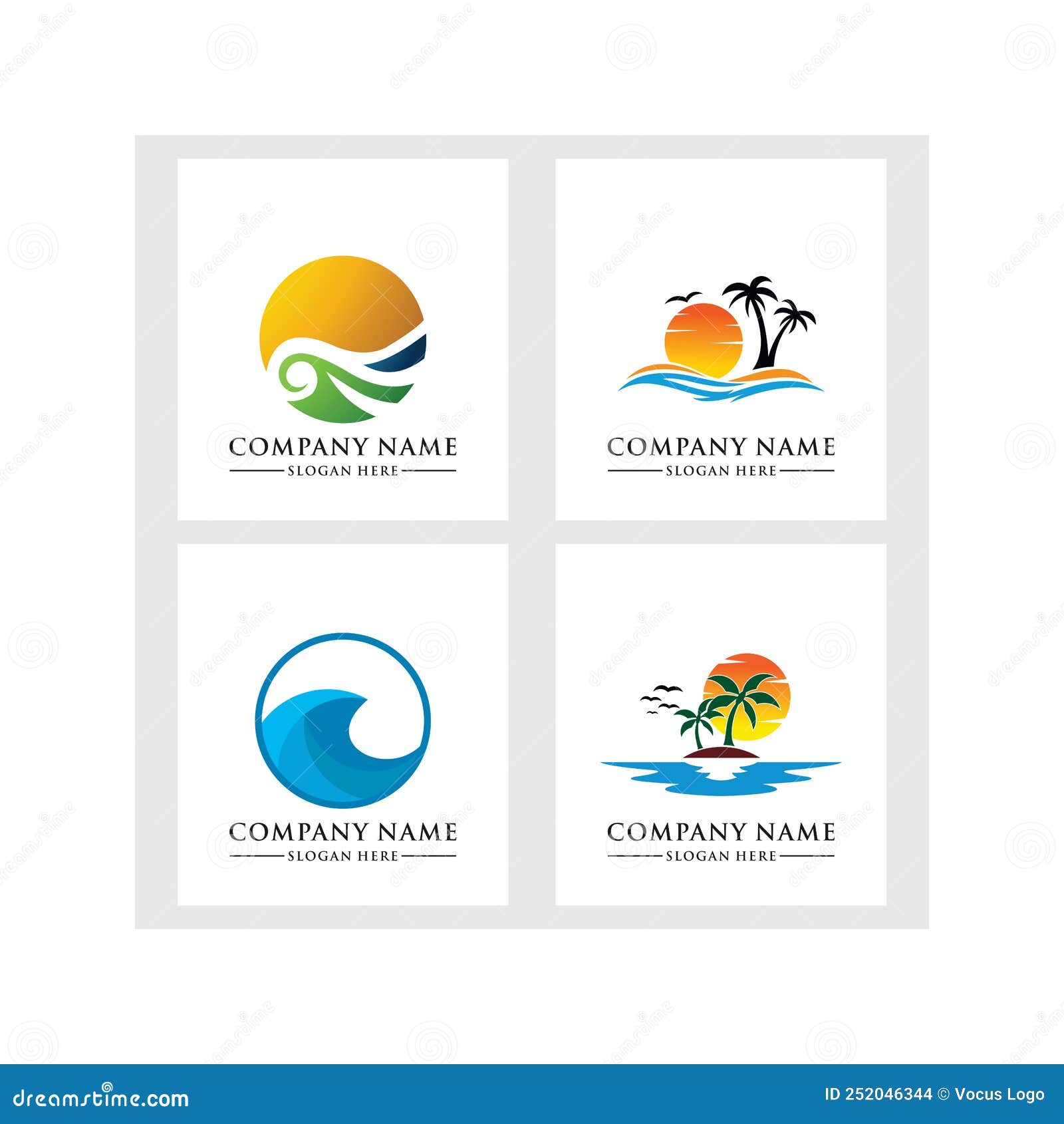 Seascape Logo Vector Template Stock Vector - Illustration of element ...