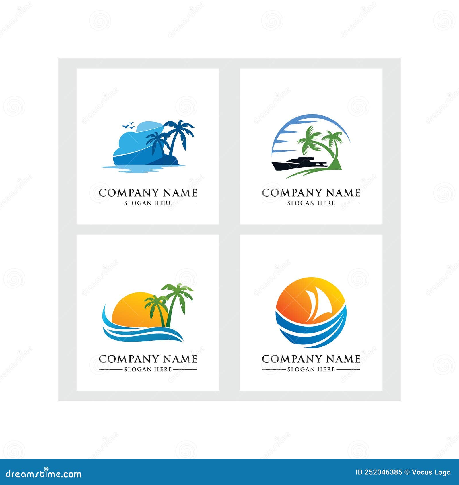 Seascape Logo Vector Template Stock Vector - Illustration of concept ...