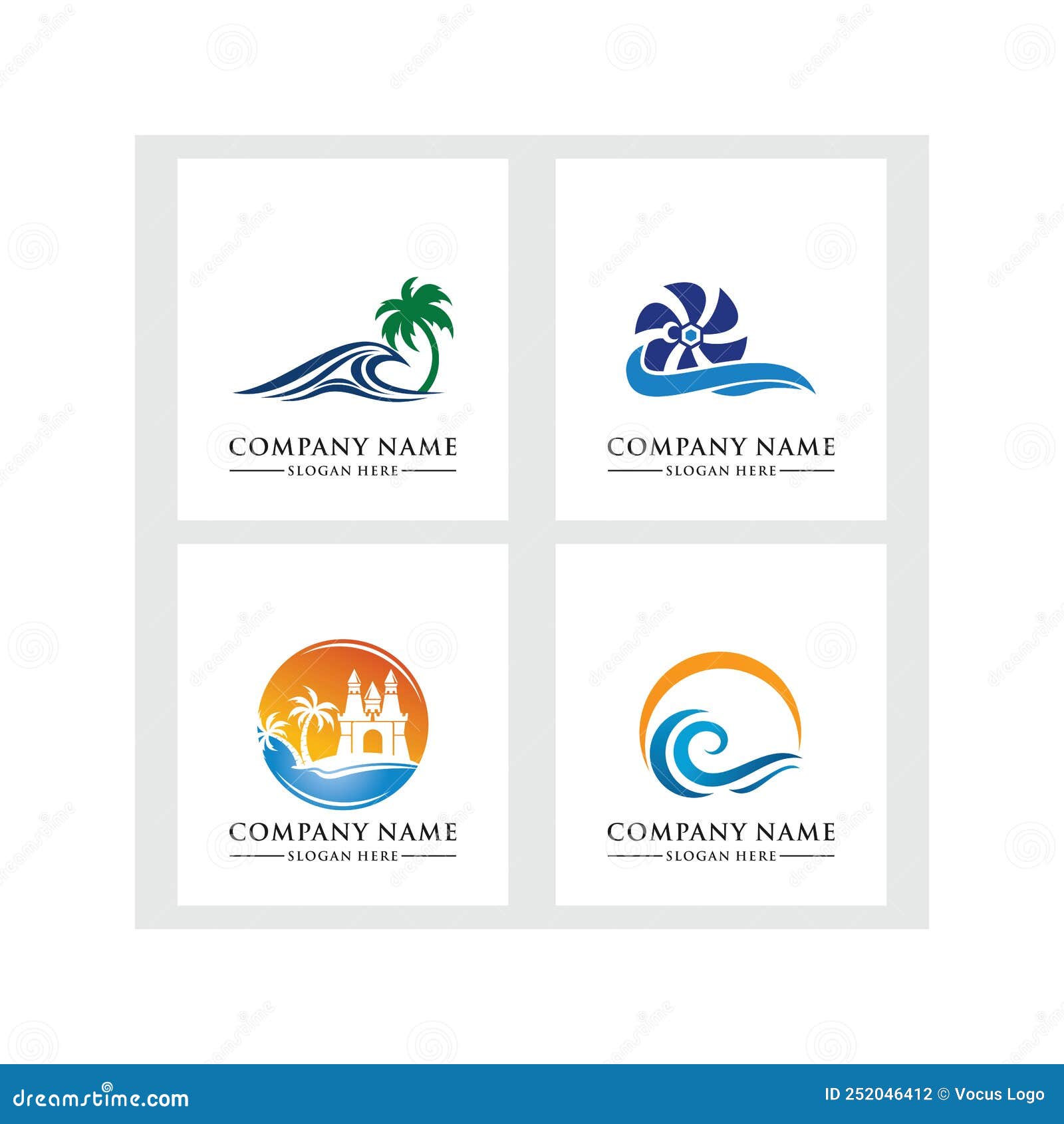 Seascape Logo Vector Template Stock Vector - Illustration of template ...