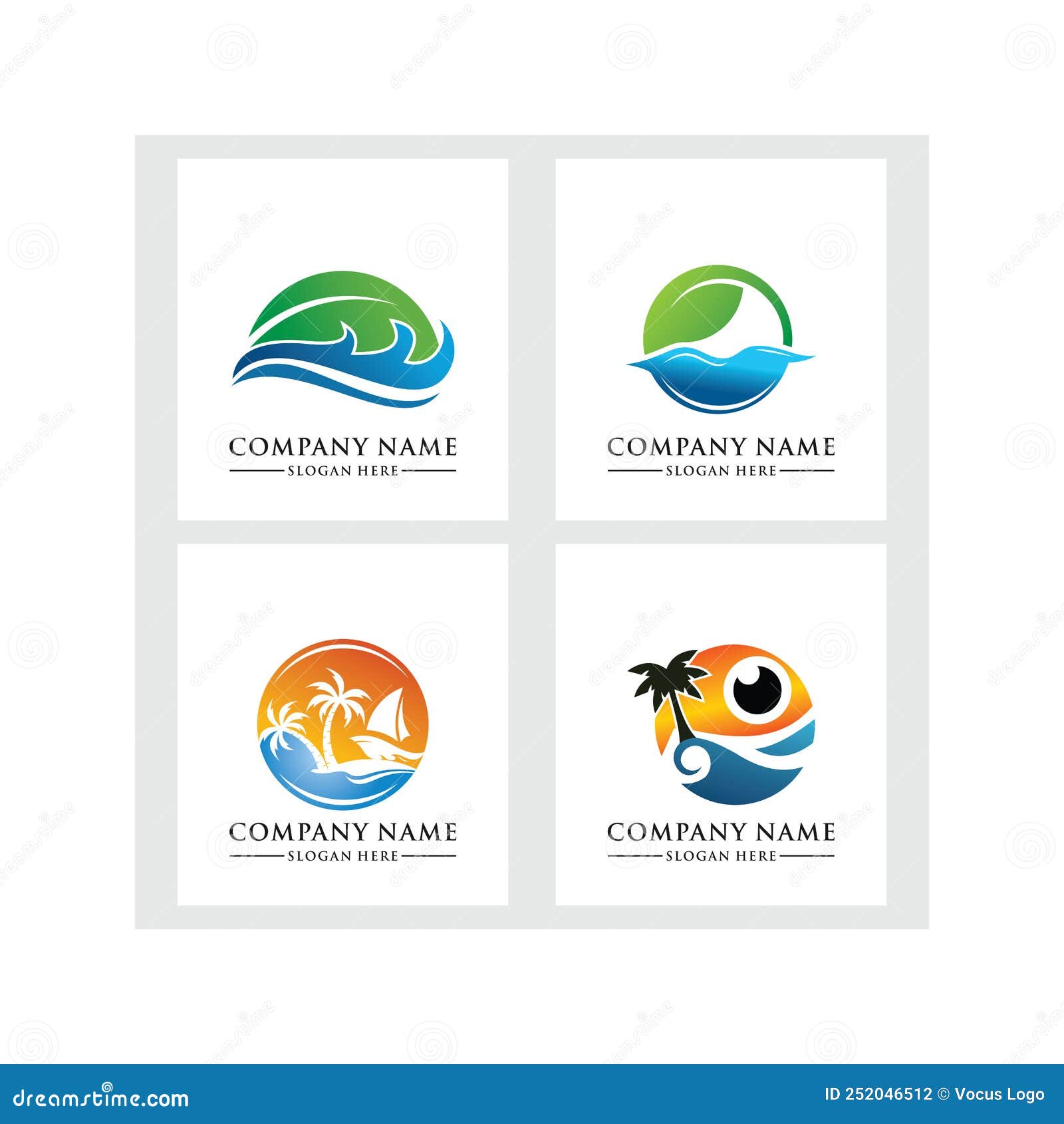 Seascape Logo Vector Template Stock Vector - Illustration of seascape ...