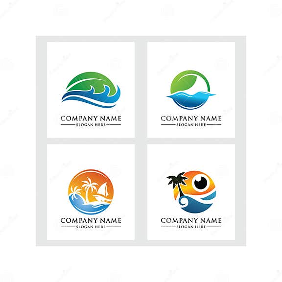 Seascape Logo Vector Template Stock Vector - Illustration of seascape ...