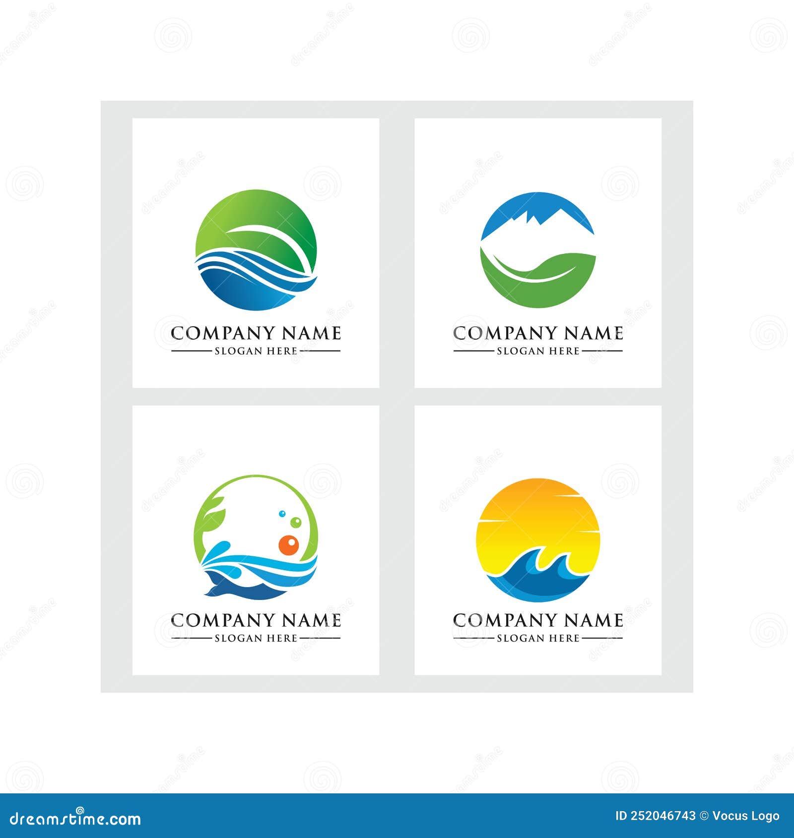 Seascape Logo Vector Template Stock Vector - Illustration of palm ...