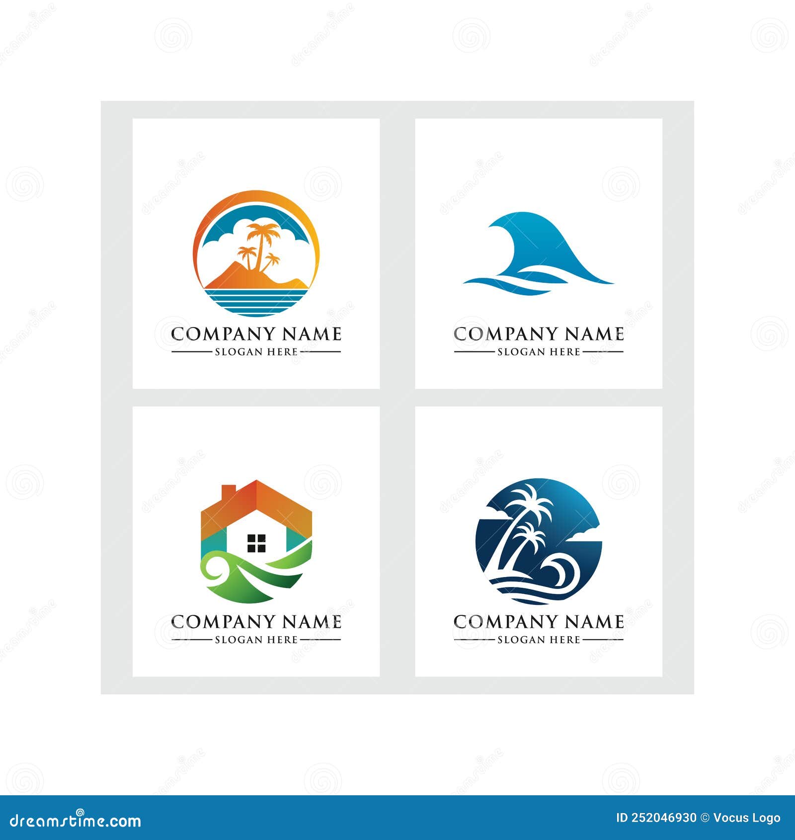 Seascape Logo Vector Template Stock Vector - Illustration of island ...