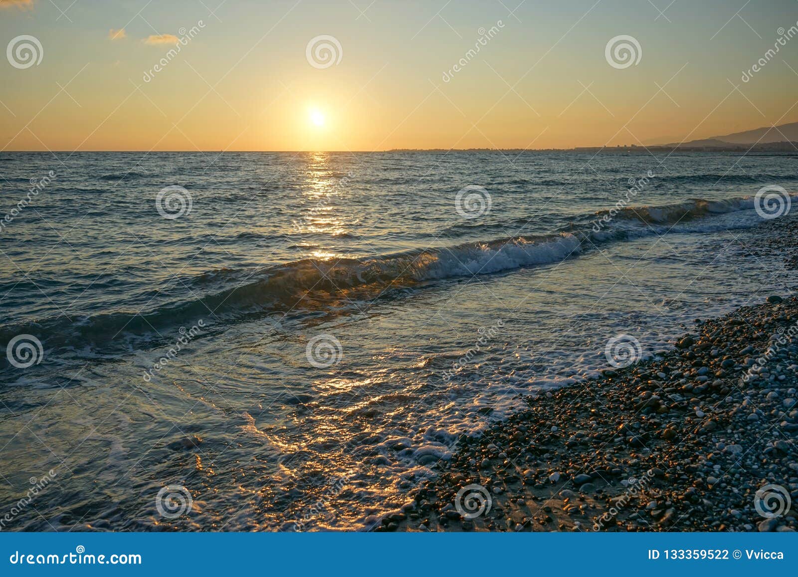 Seascape with a Magnificent Sunset Stock Photo - Image of water ...