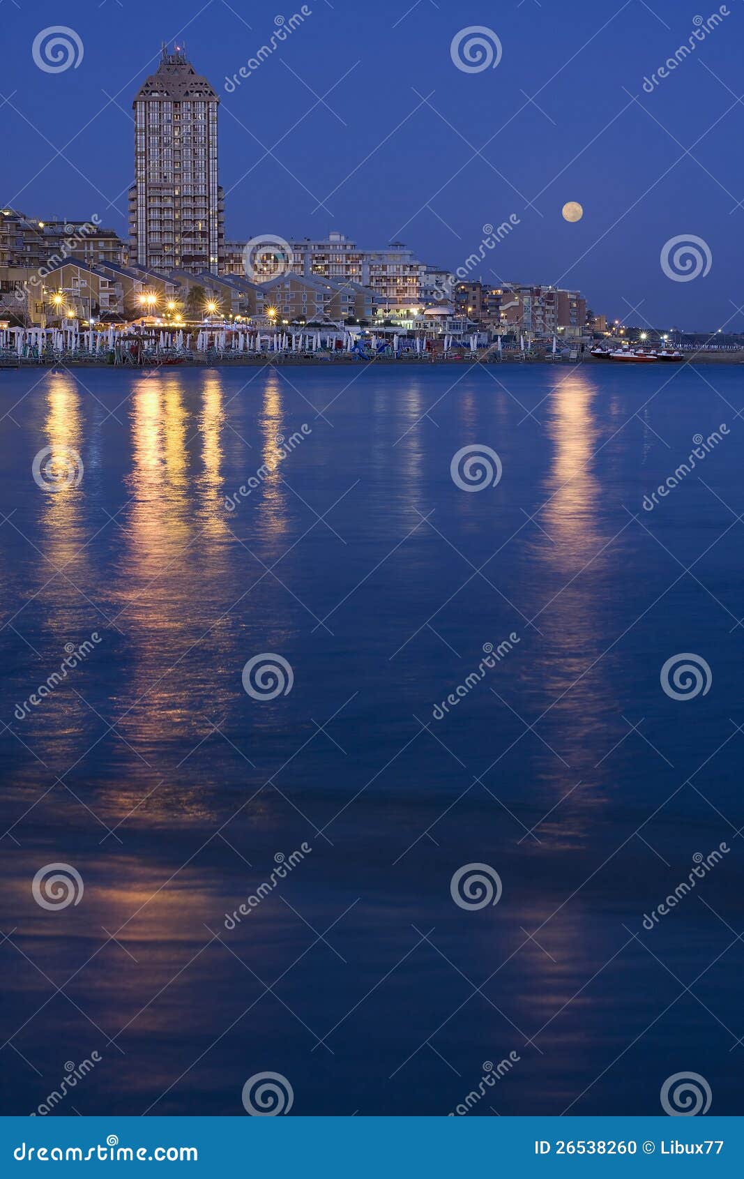 Seascape at night Moon stock photo. Image of moon, reflection - 26538260