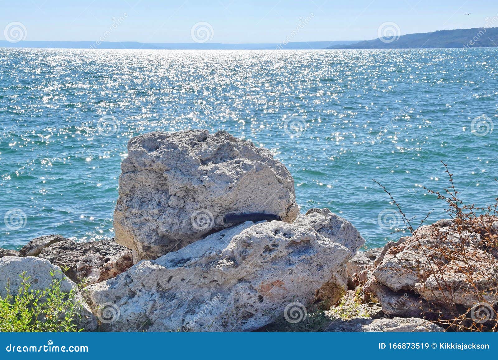 Seascape with Rocks on the Shore Nature Background Stock Image - Image ...