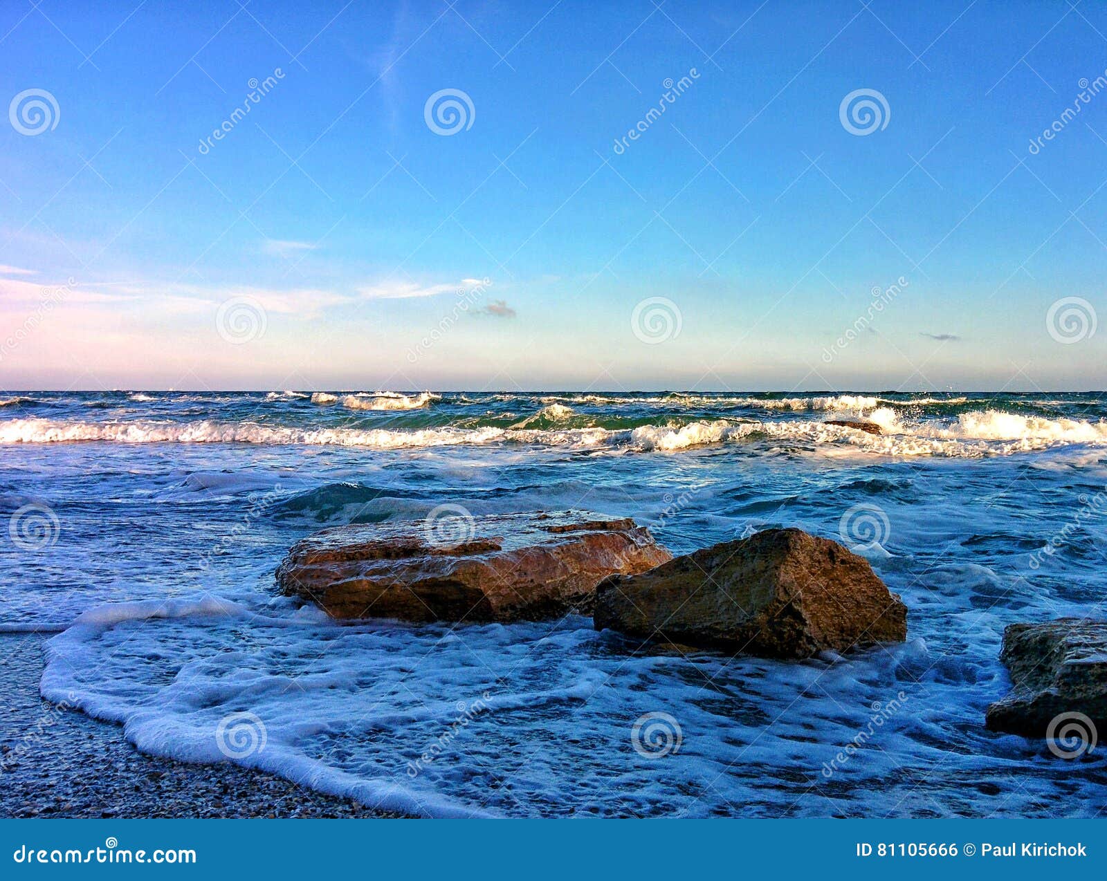Seascape with Rocks and Splashes on Sea Shore Stock Photo - Image of ...