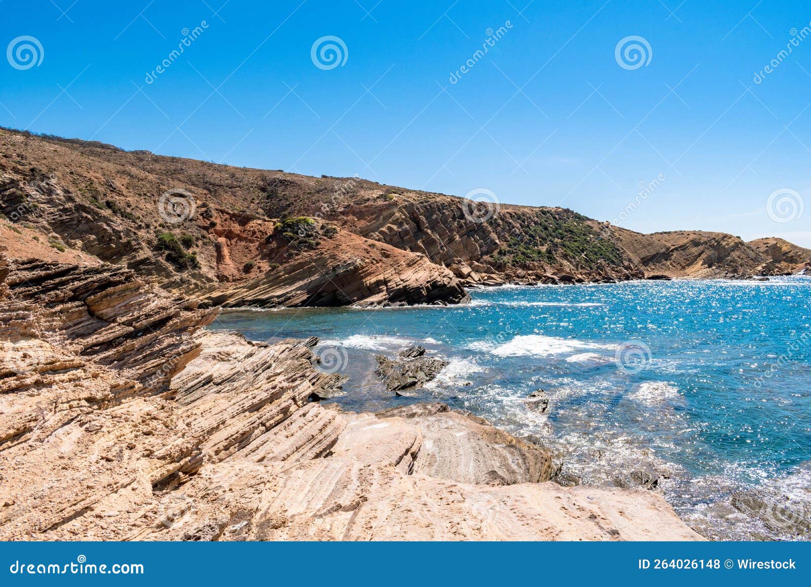 Seascape with Rocky Cliffs on the Coast of Korbous, Tunisia Stock Photo ...