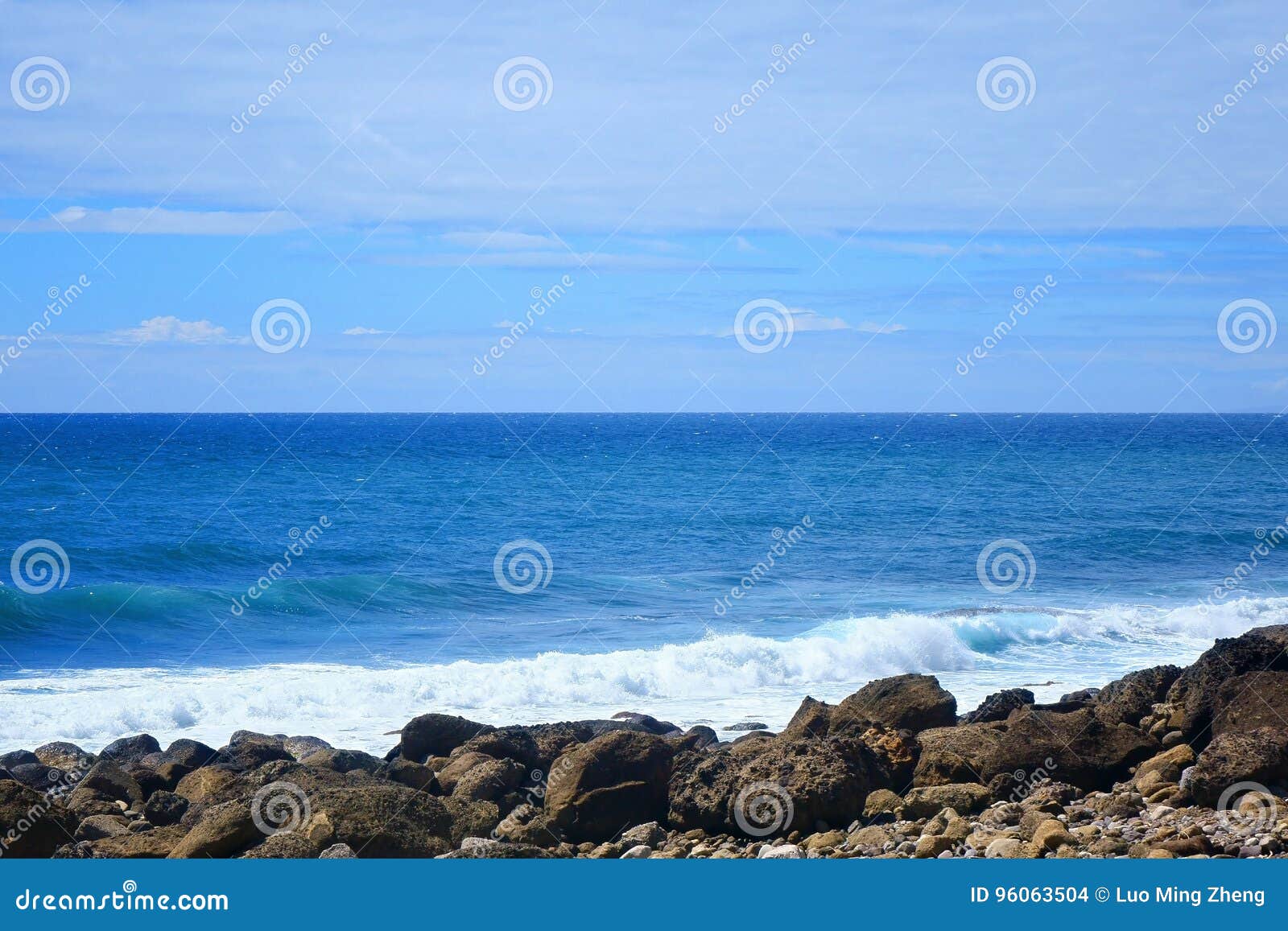 Seascape of rocky coast stock photo. Image of scenery - 96063504
