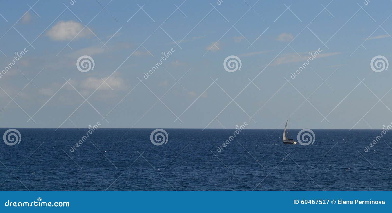 Seascape with sailboat stock image. Image of water, sailing - 69467527