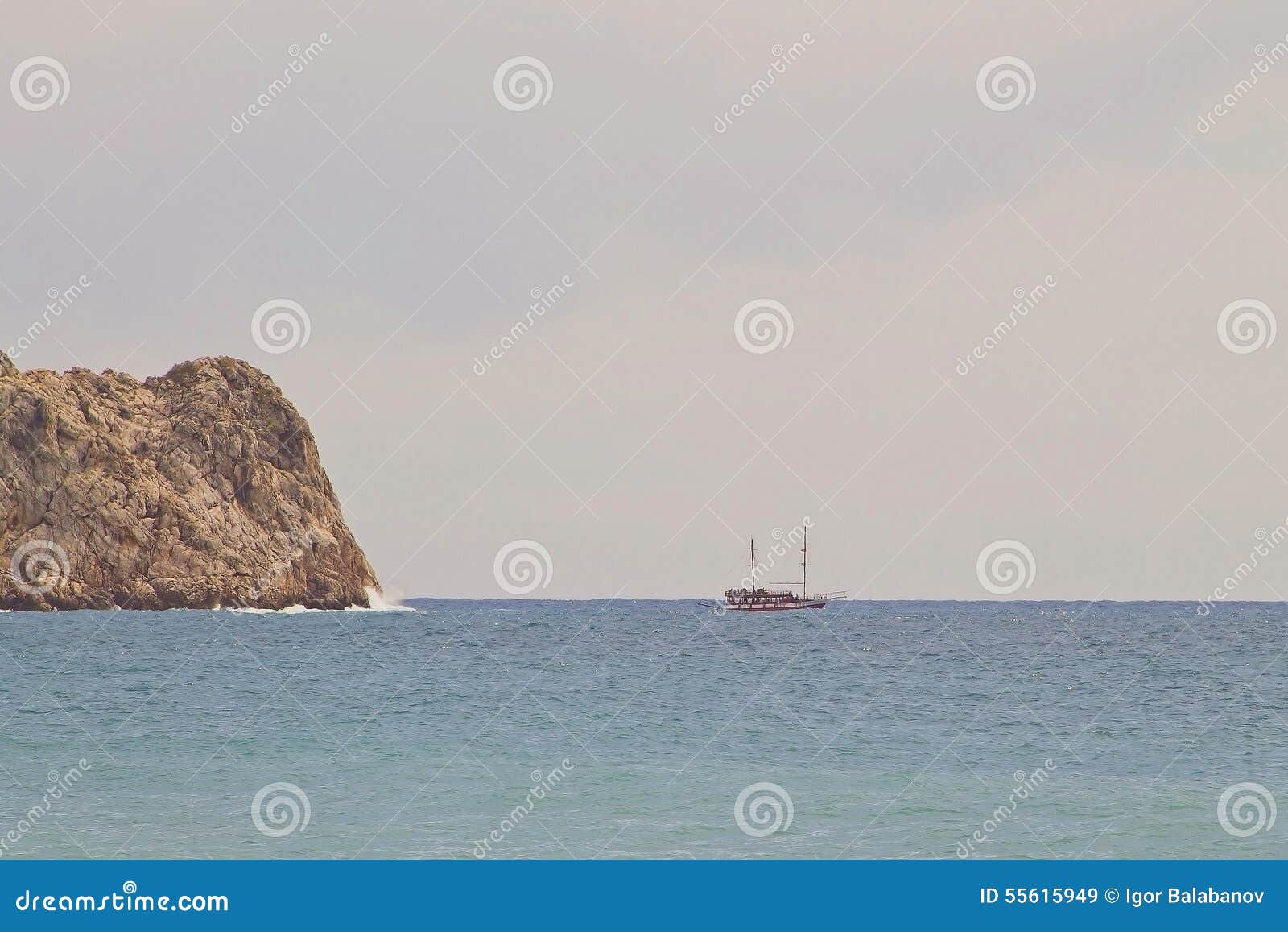 Seascape. stock image. Image of ocean, cruise, blue, waves - 55615949