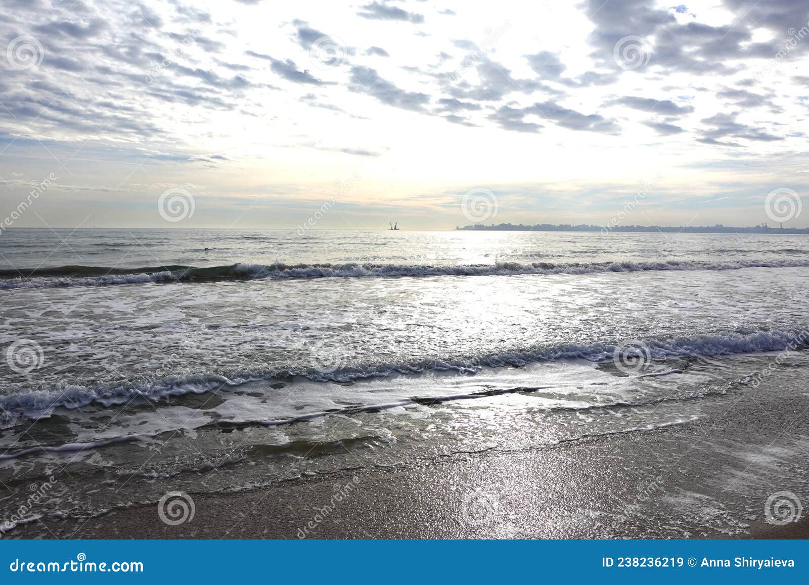 Seascape. Sea, Waves, Beautiful Clouds, Fresh Wind Stock Image - Image ...