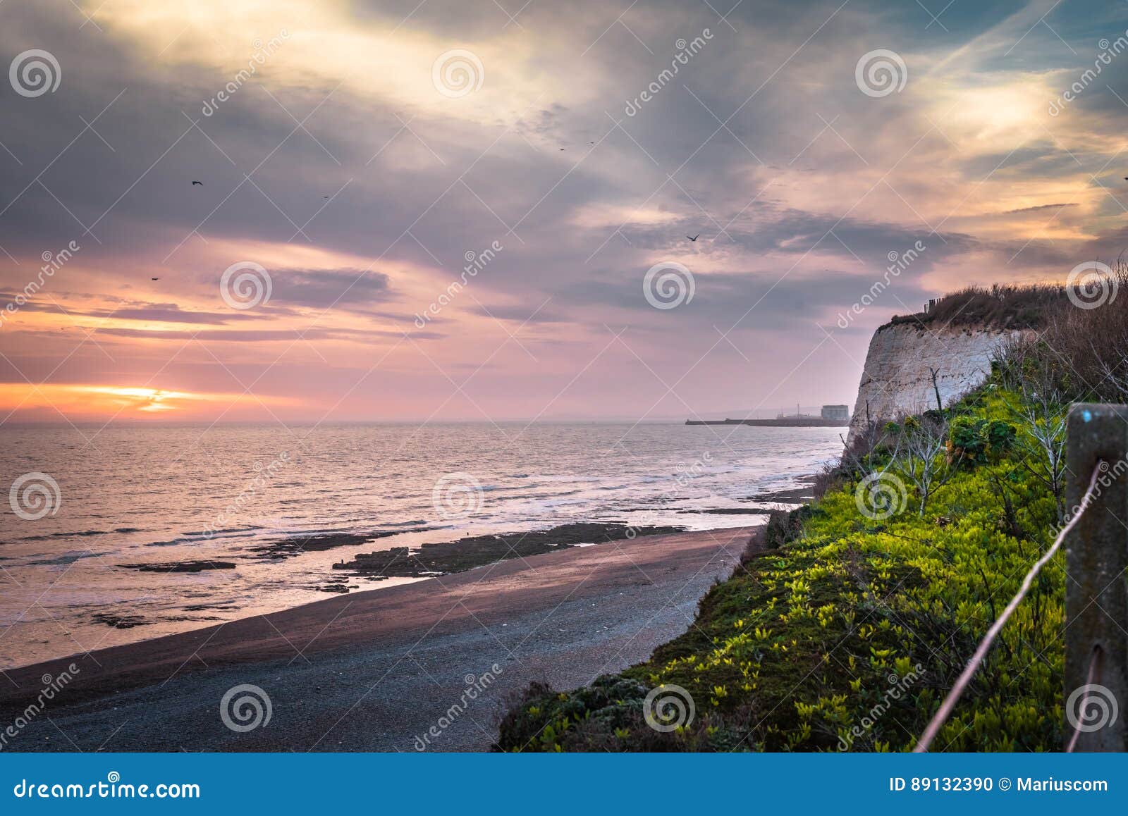 Seascape in the South of England, Rottingdean Beach Stock Photo - Image ...