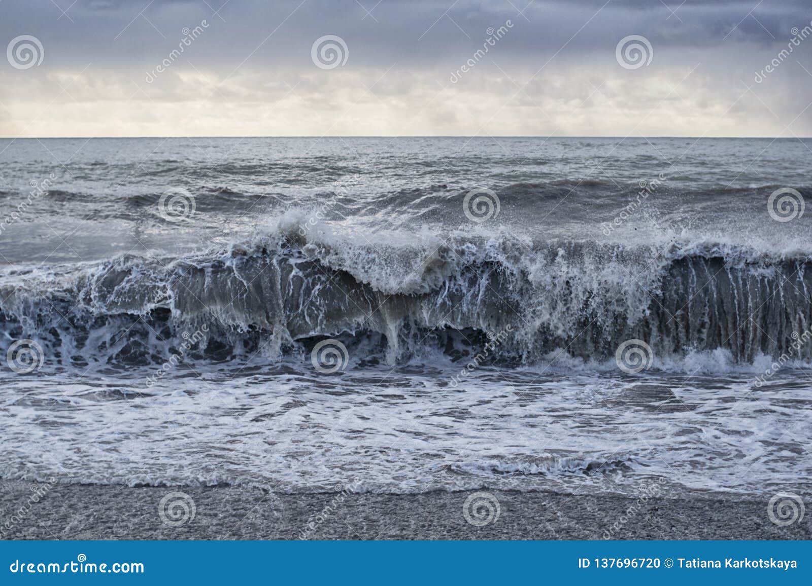 Seascape during a Storm with a Wave Stock Photo - Image of winter ...