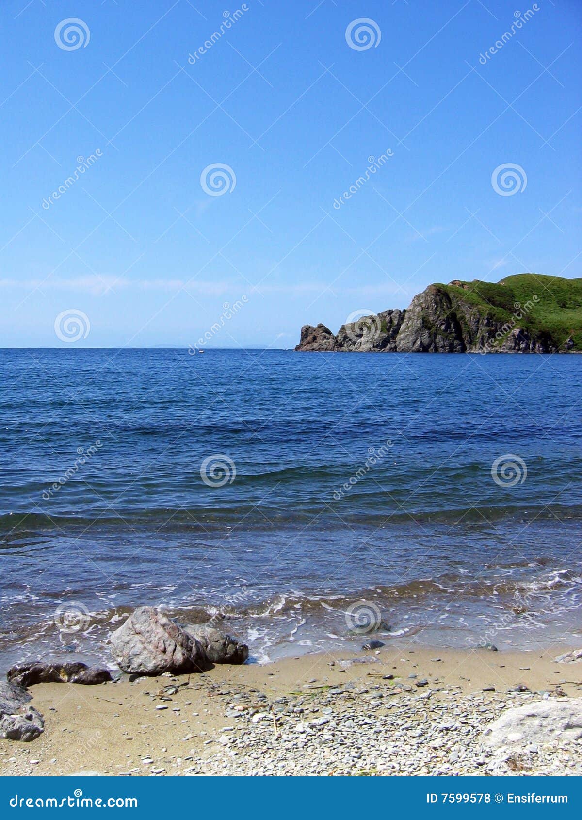 Seascape in sunny day stock photo. Image of beach, color - 7599578