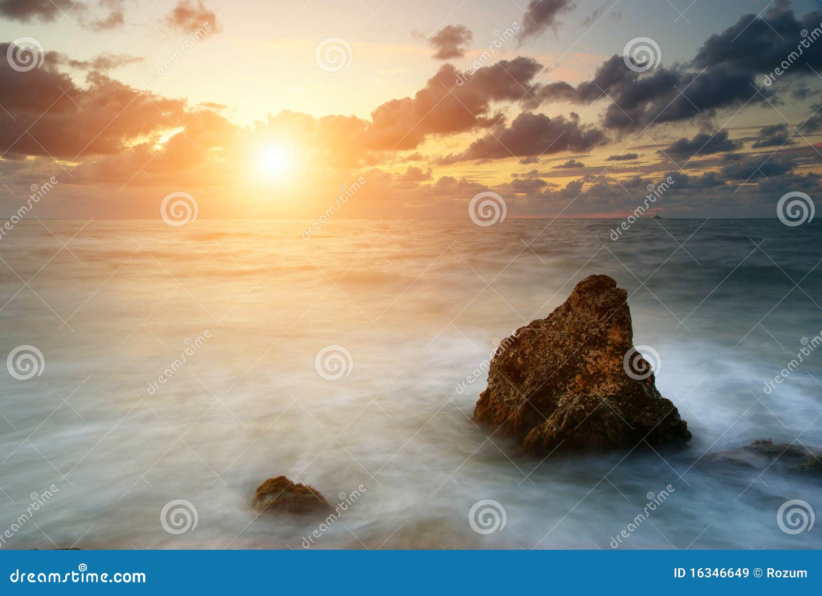 Seascape at sunset stock image. Image of beach, shore - 16346649