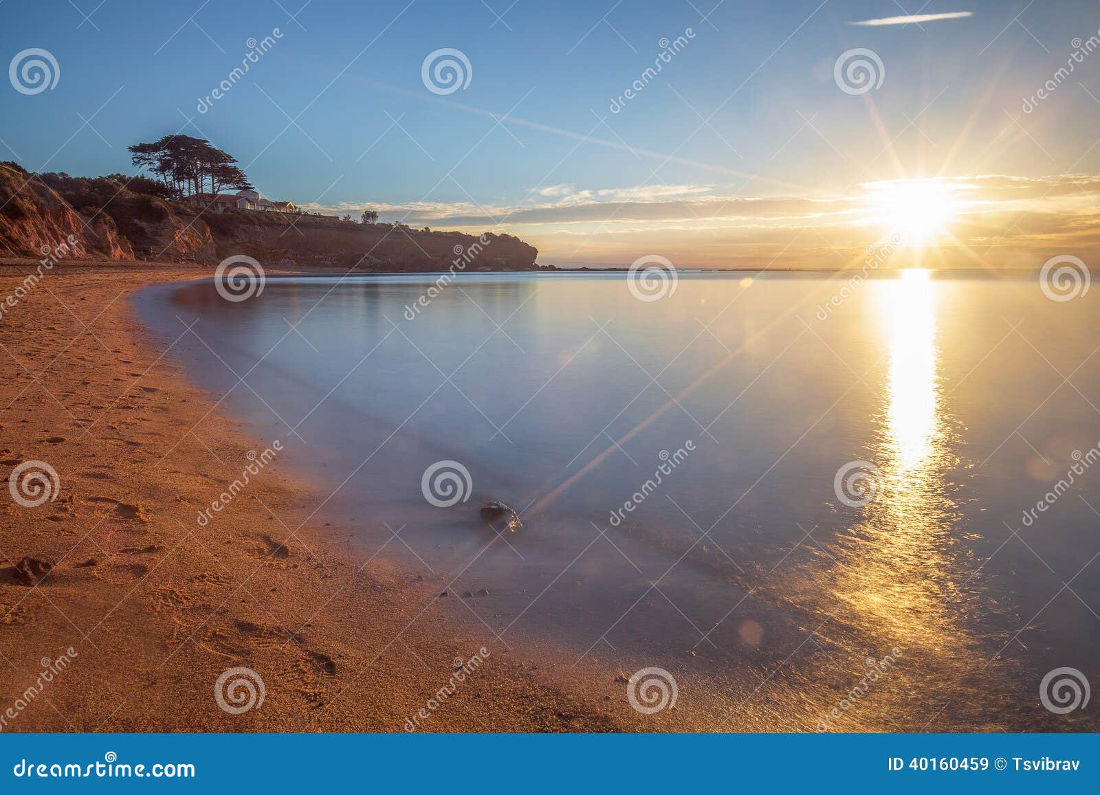 Seascape of Sunset Overlooking House on a Cliff Stock Image - Image of ...