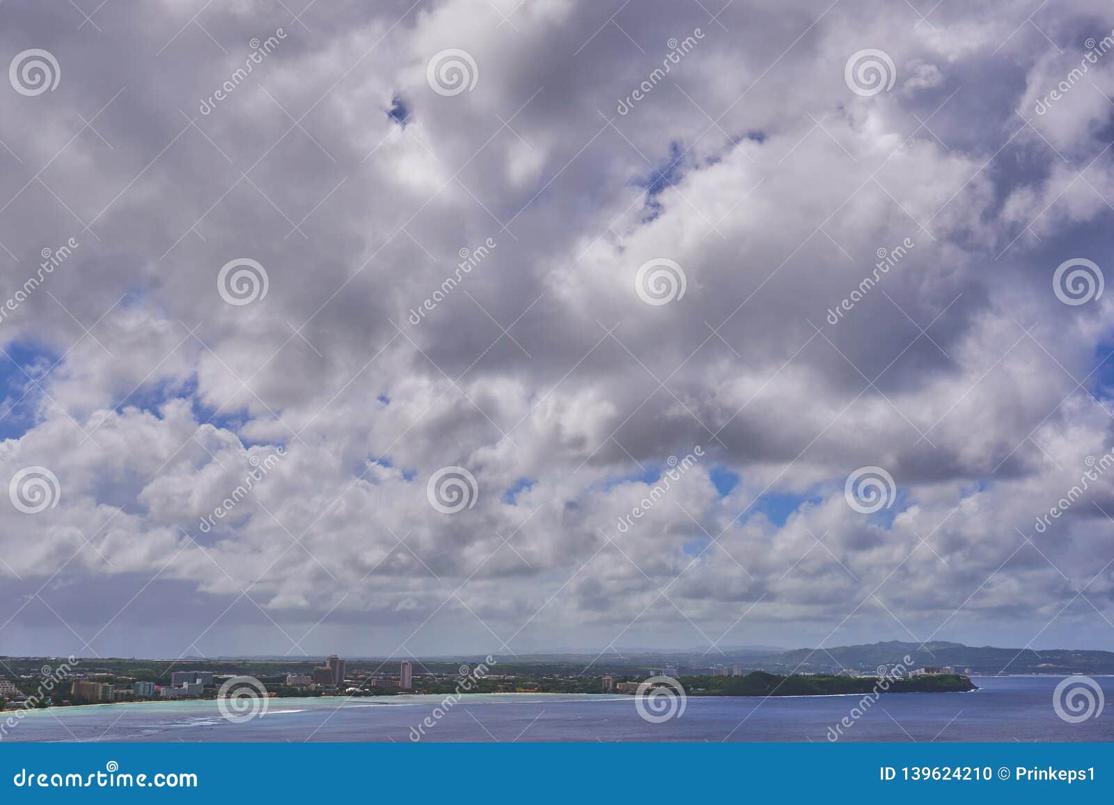 Seascape of Tumon Bay, Guam, from a High View Point Stock Photo - Image ...