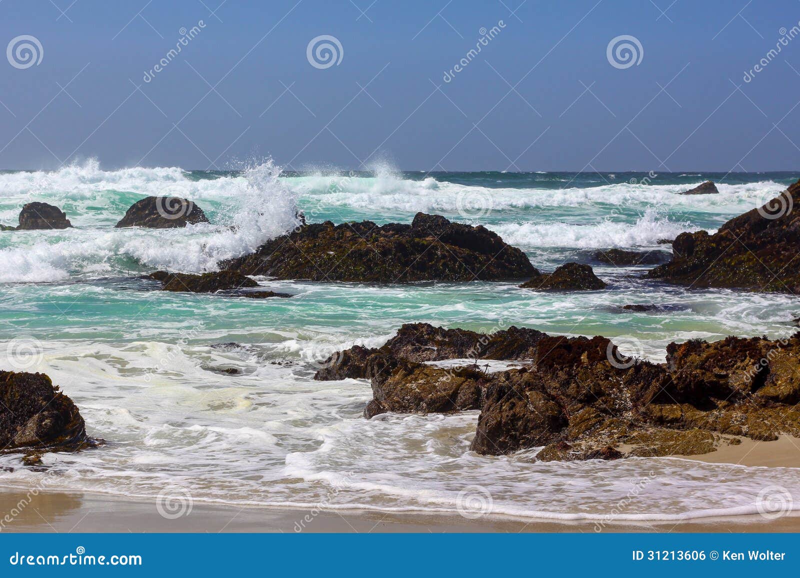 Seascape View of the Pacific Ocean Stock Photo - Image of pebble ...