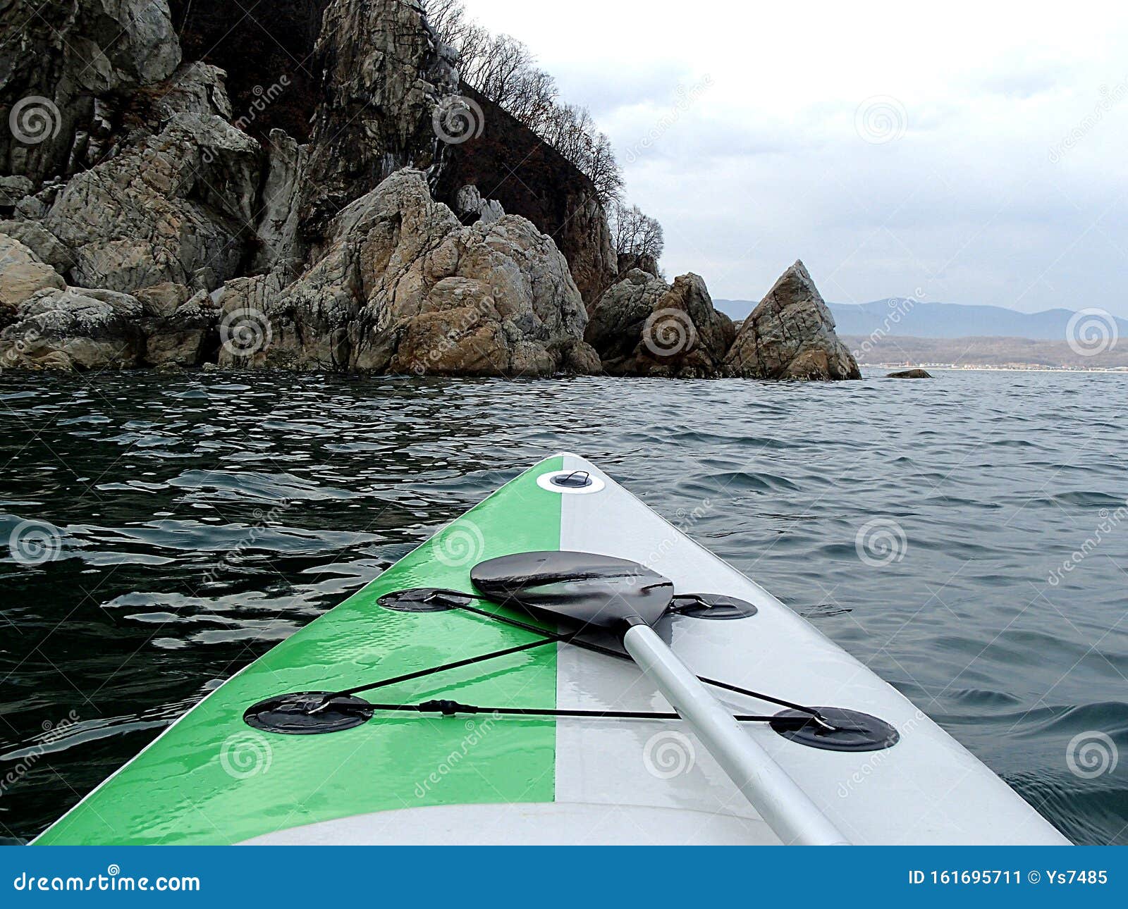 Seascape View from Sup Standup Paddleboard Puddle Surfing Board Stock ...