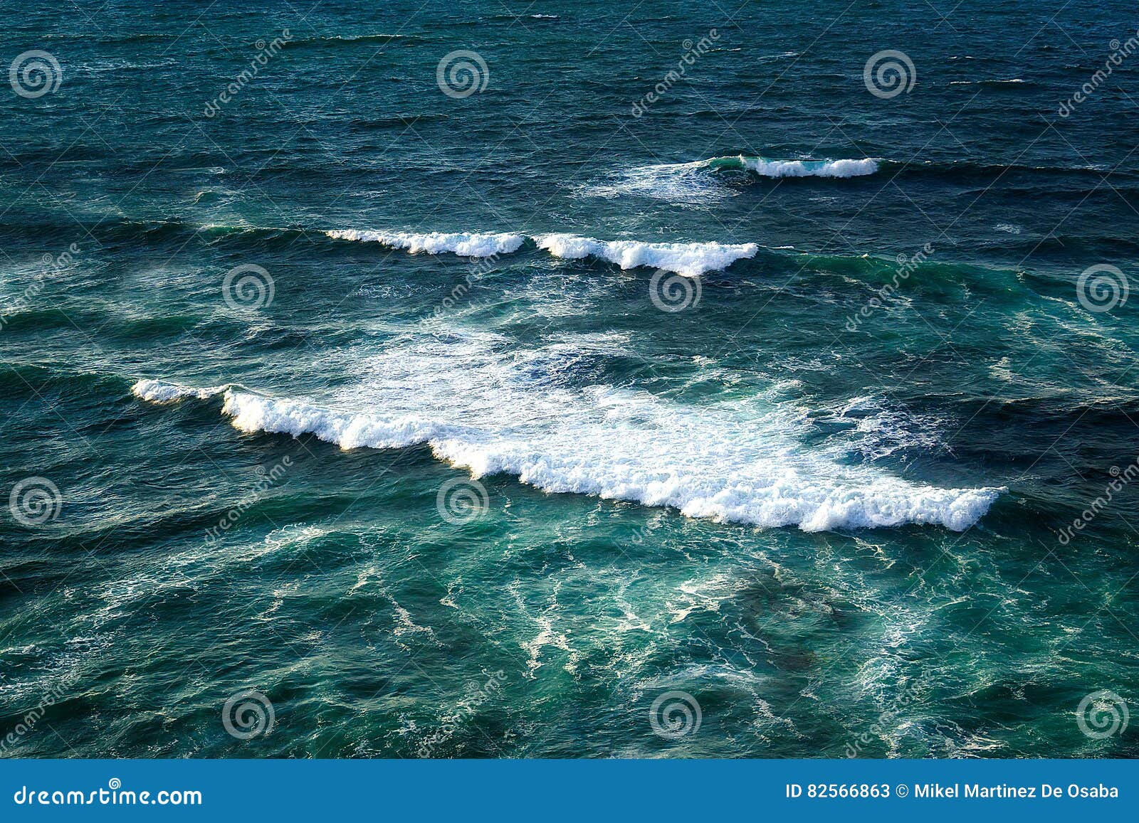 Seascape with Waves on Rough Sea Stock Image - Image of breaking ...