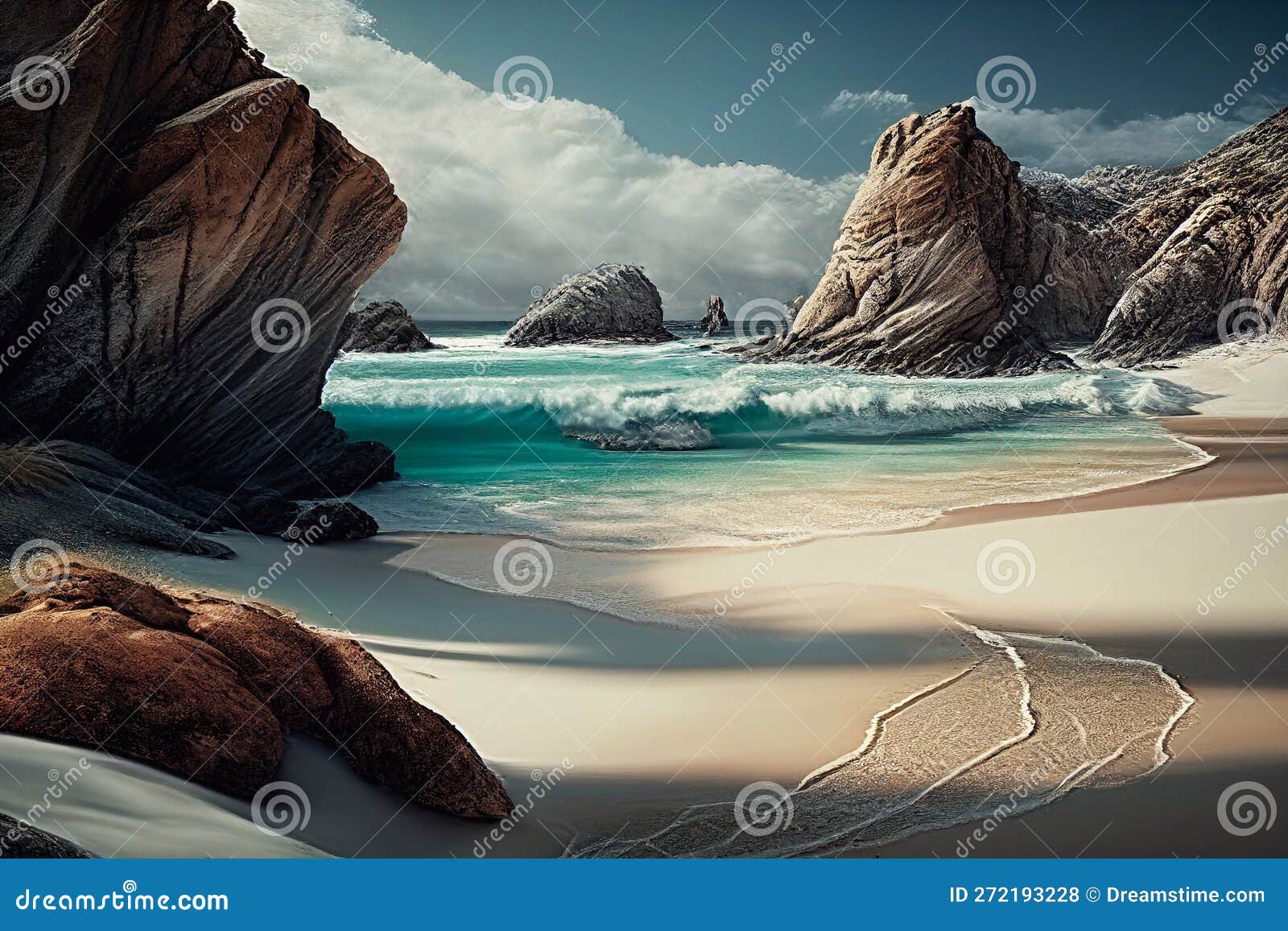 Seascapes and Beaches. AI Generated Stock Illustration - Illustration ...