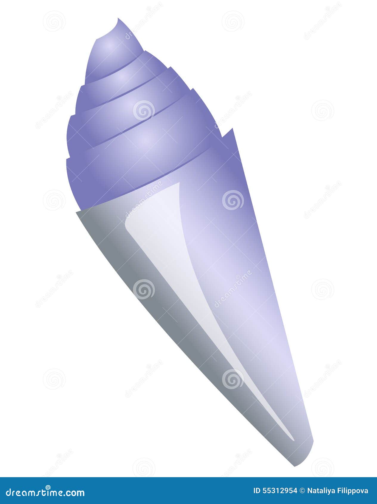 Seashell stock vector. Illustration of vector, cone, long - 55312954