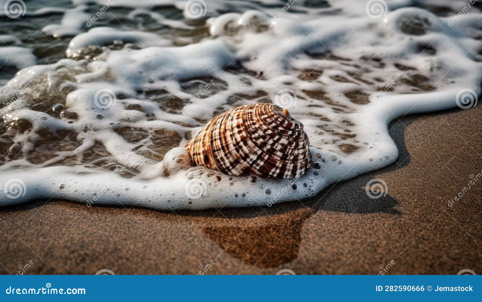 Seashell Beauty in Nature Animal Shell, Blue Waters Edge Pattern ...