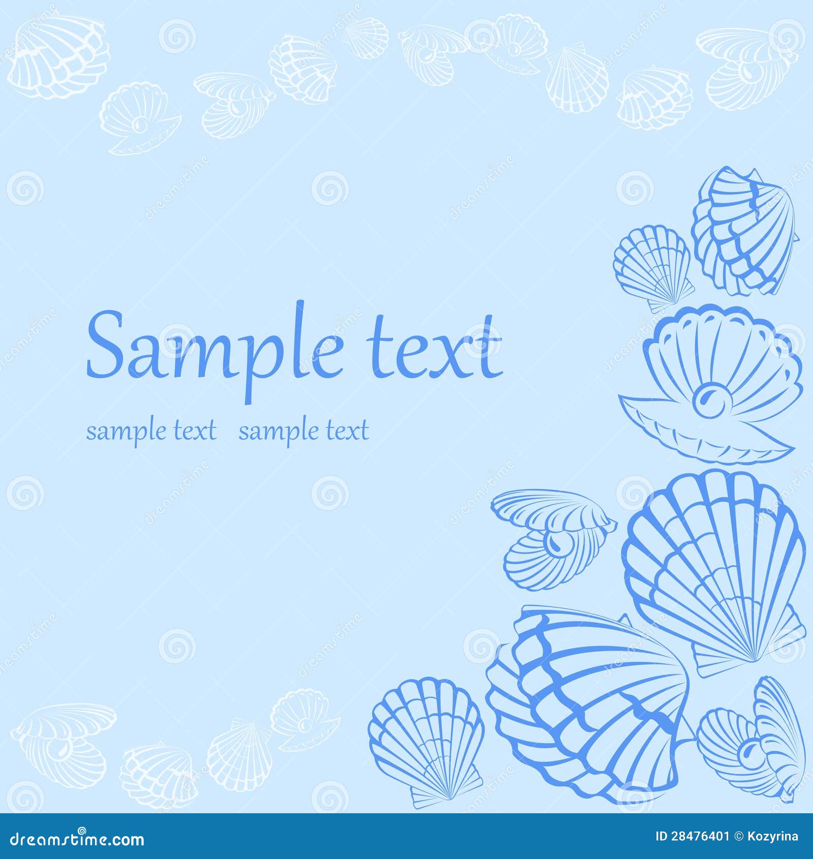 Seashell card stock vector. Illustration of card, backdrop - 28476401