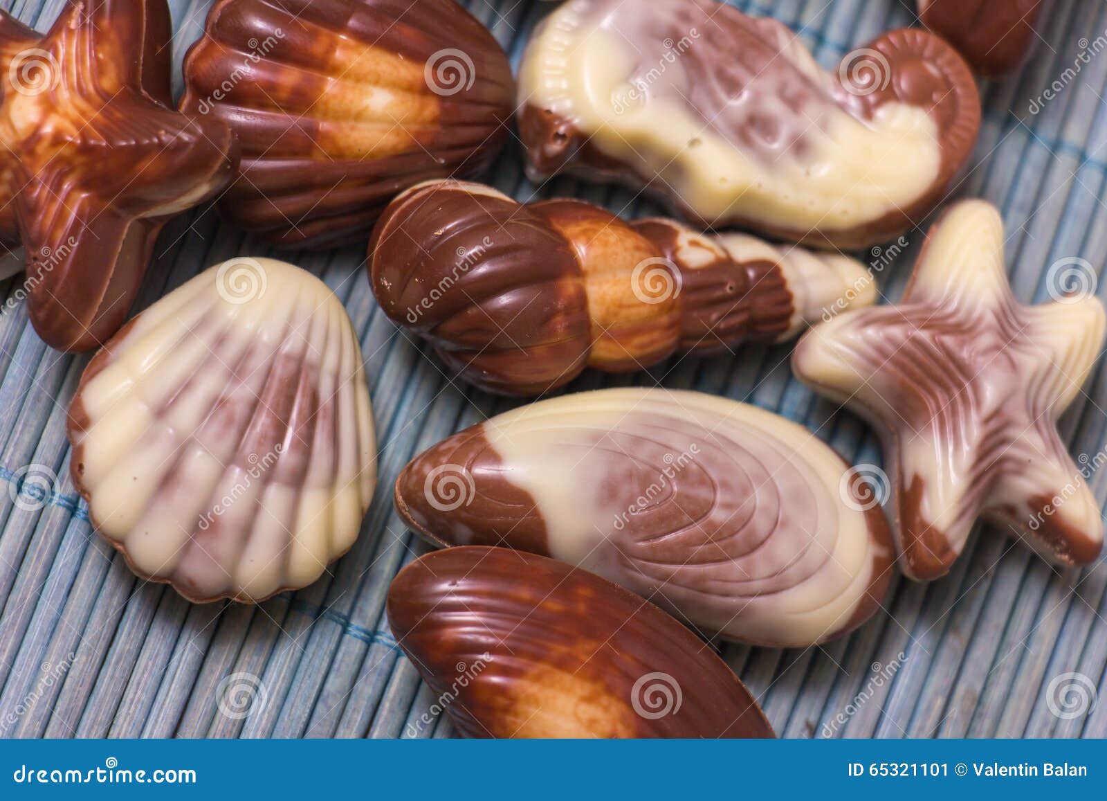 Seashell Chocolates stock image. Image of food, delicious - 65321101