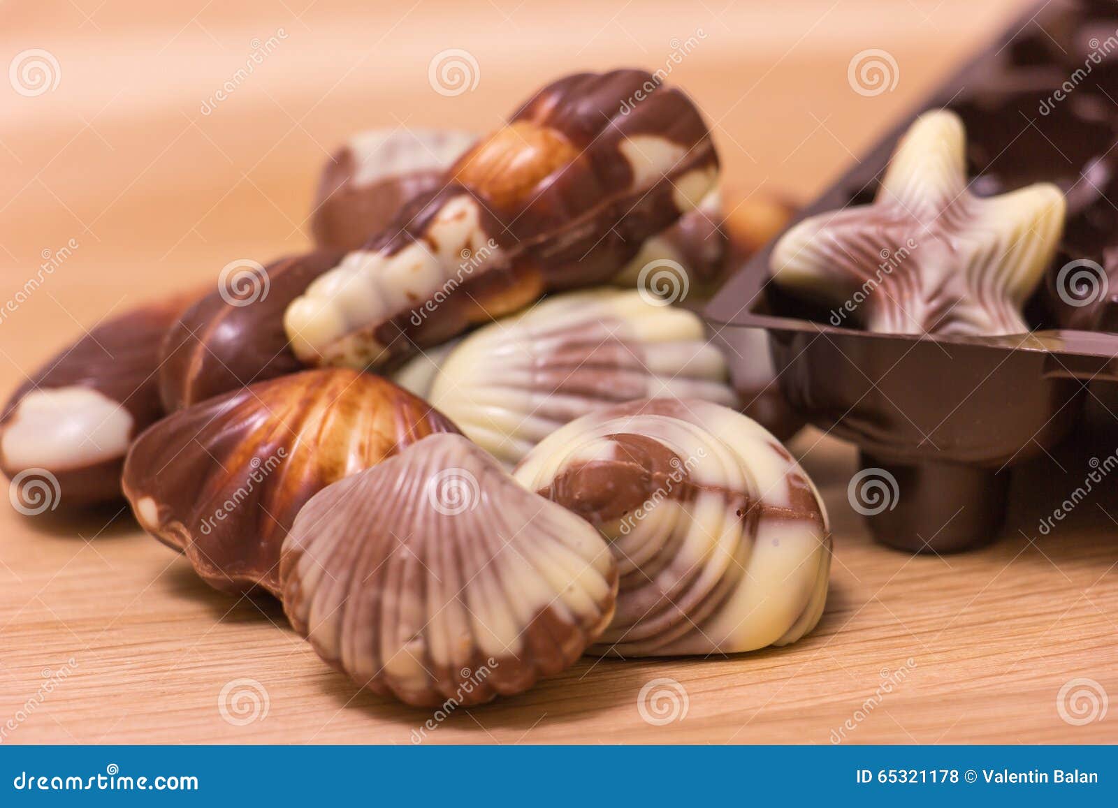 Seashell Chocolates stock photo. Image of food, treat - 65321178