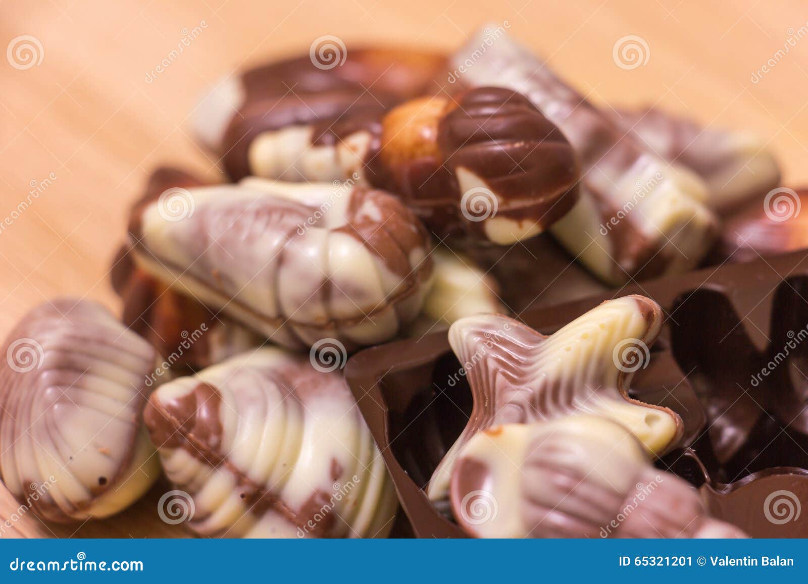 Seashell Chocolates stock image. Image of food, objects - 65321201