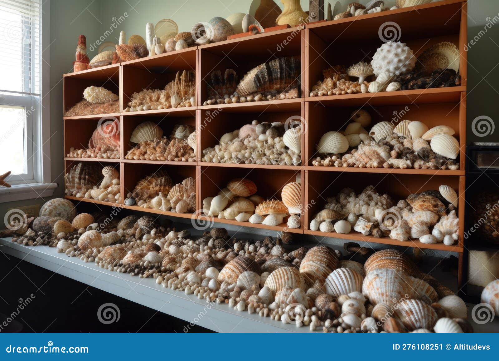 Seashell Collection, with the Shells Sorted and Labeled for Easy ...