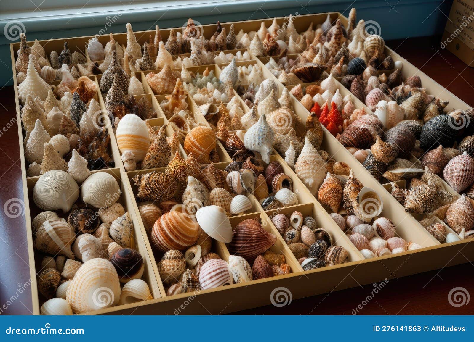 Seashell Collection, with the Shells Sorted and Labeled for Easy ...