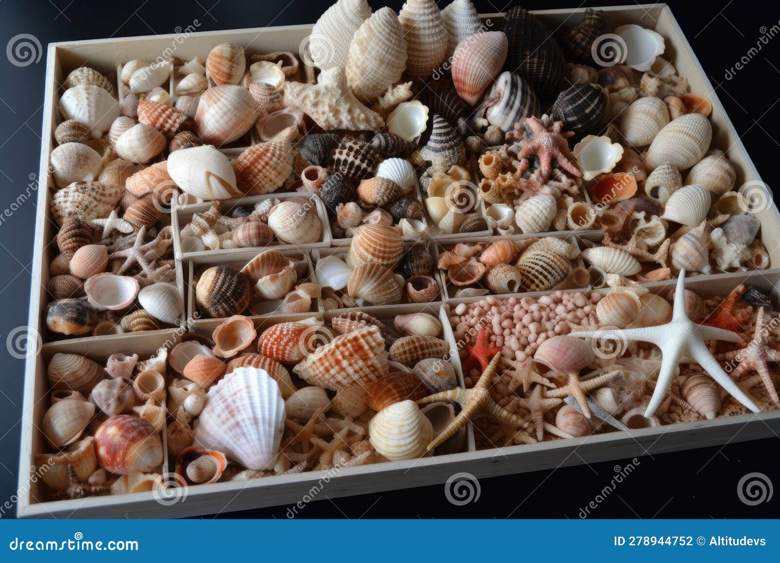 Seashell Collection, with the Shells Sorted and Labeled for Easy ...
