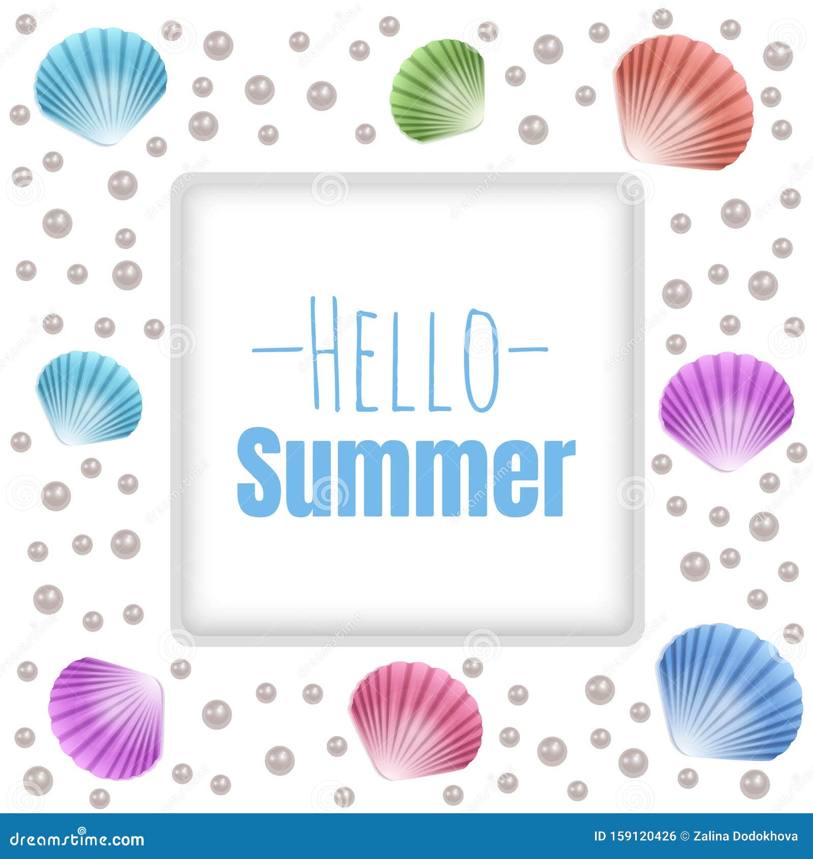 Seashell Element of Your Design, Travel Time Banner. Hello Summer ...