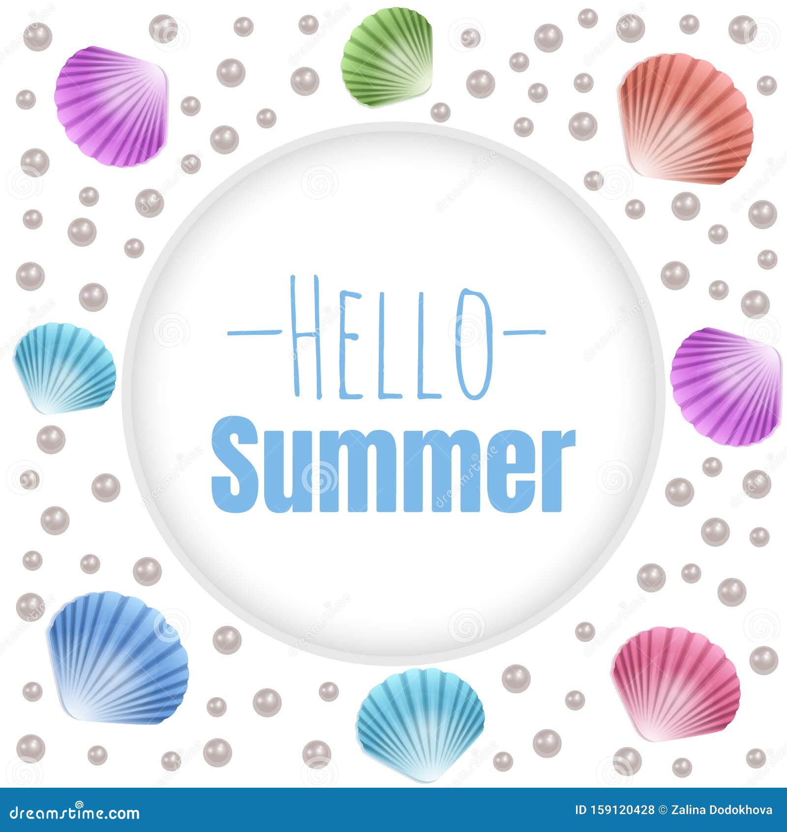Seashell Element of Your Design, Travel Time Banner. Hello Summer ...