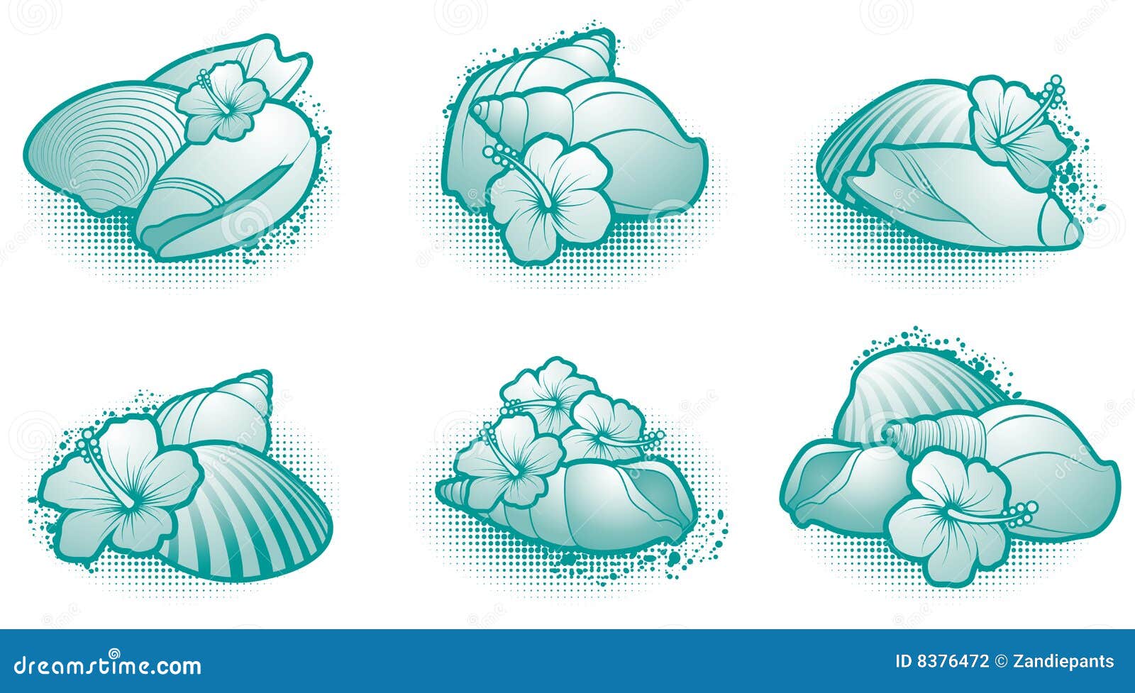 Seashell elements stock vector. Illustration of hawaii - 8376472