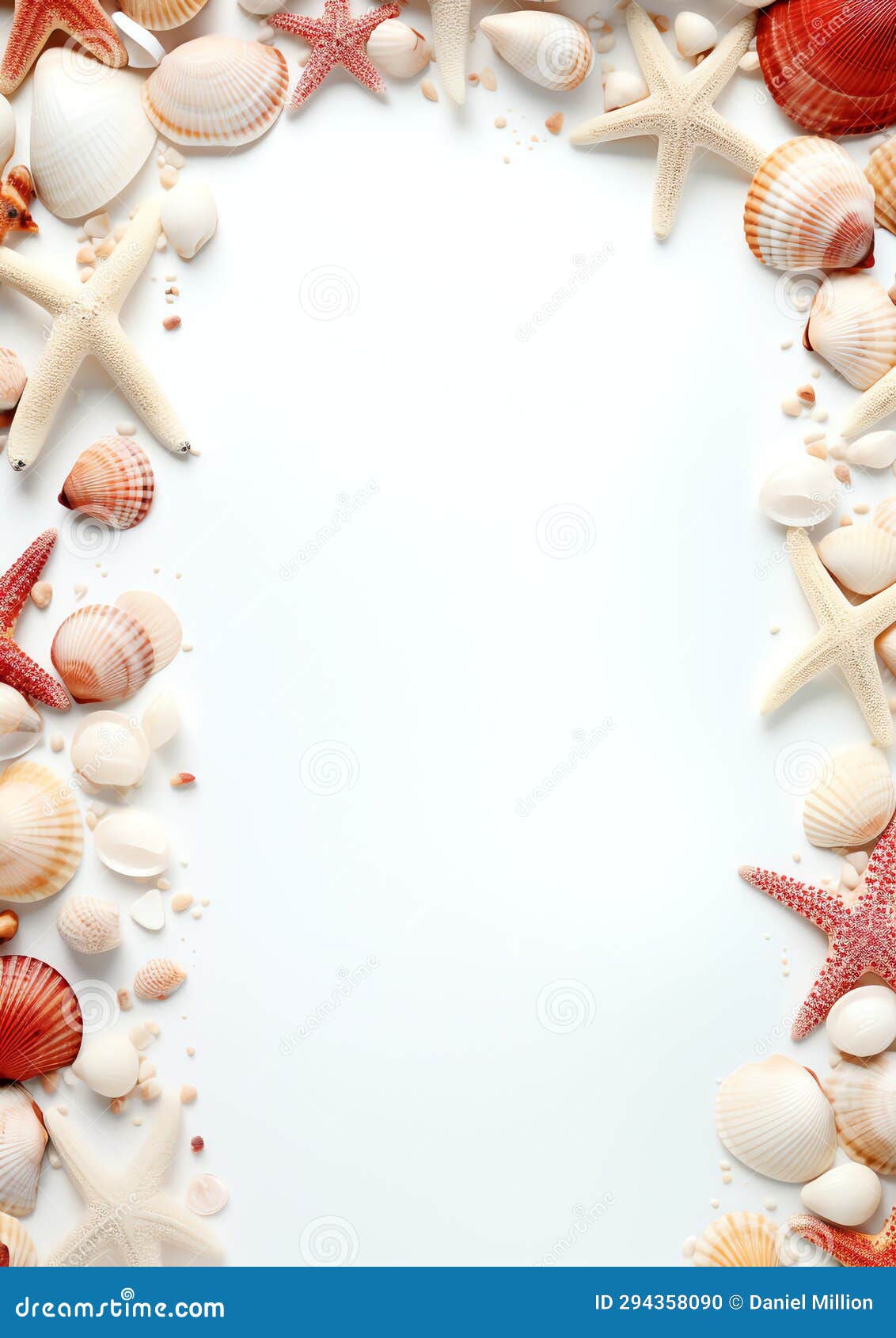 Seashell Frame Border On White Background Royalty-Free Stock Image ...