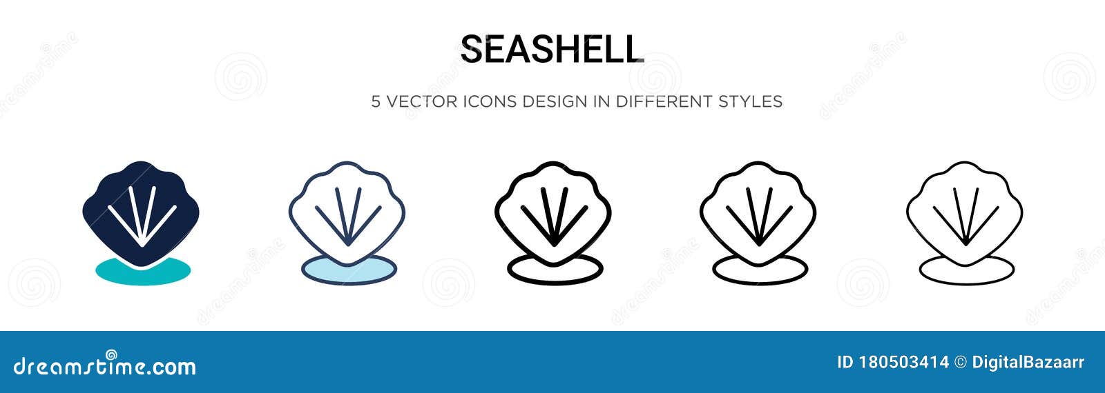 Seashell Icon in Filled, Thin Line, Outline and Stroke Style. Vector ...