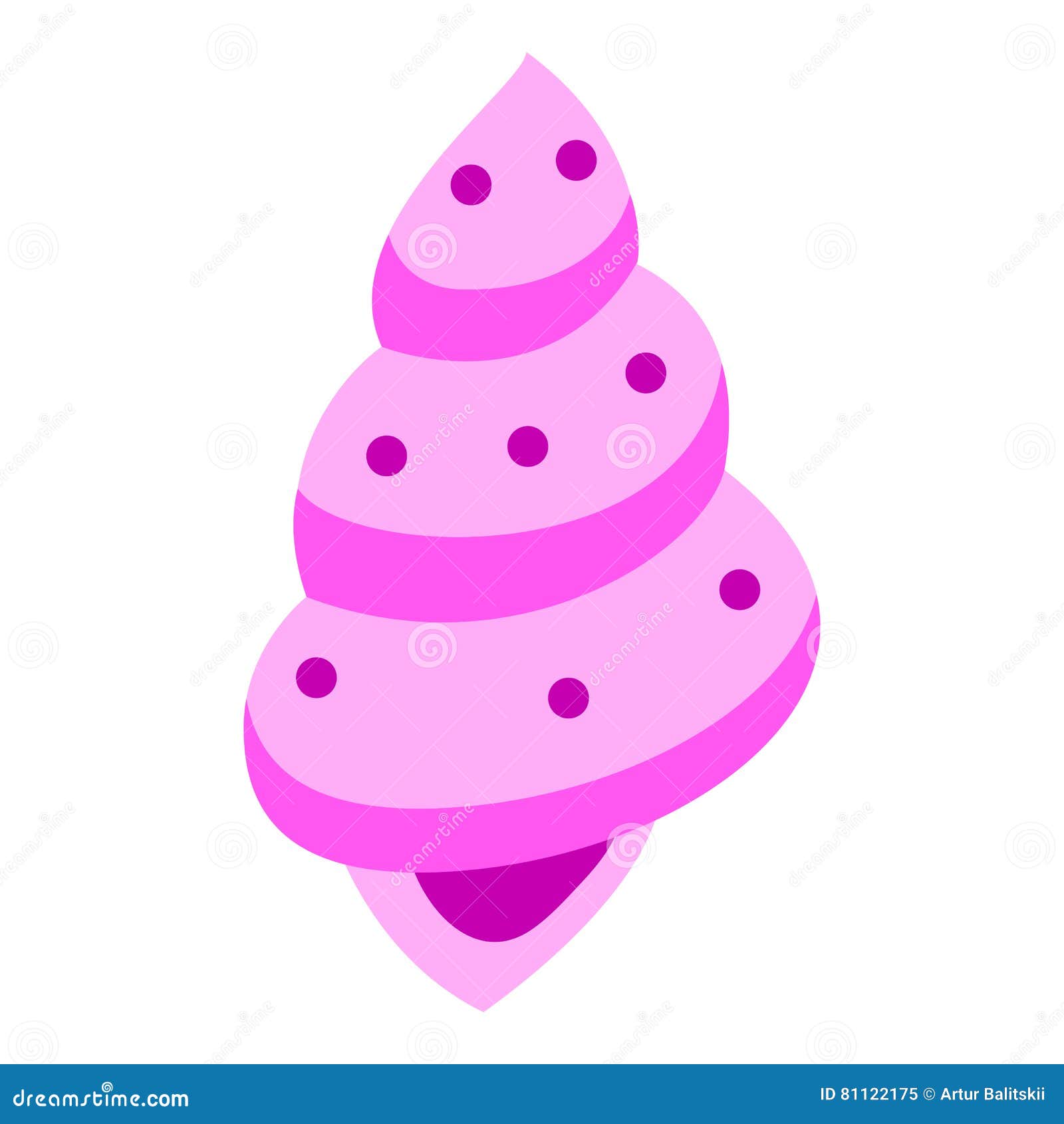 Seashell, Icon Isolated on White, Cockleshell Stock Illustration ...