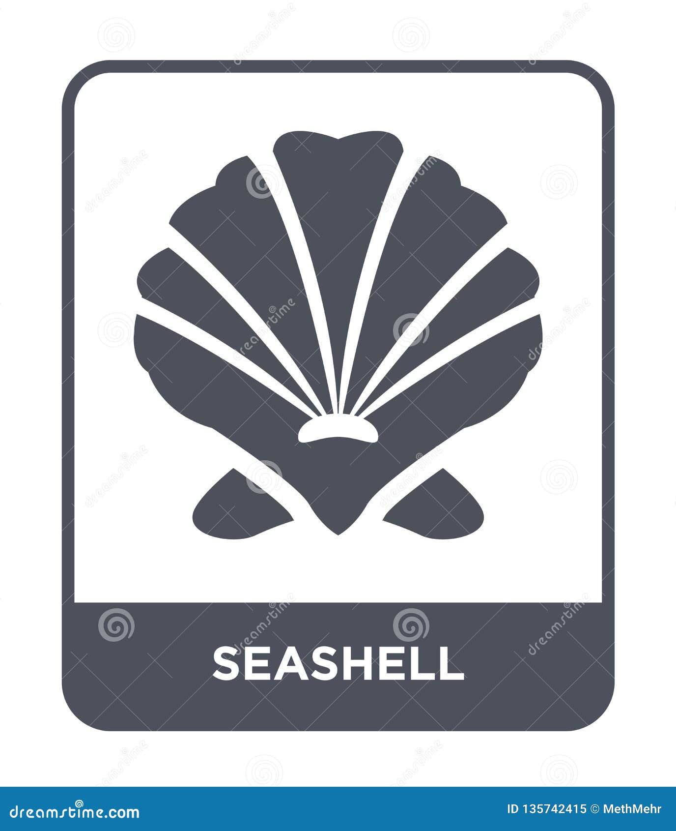 Seashell Icon in Trendy Design Style. Seashell Icon Isolated on White ...