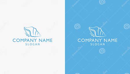 Seashell Logo Design. Simple Line Art Vector Logo Design Stock Vector ...