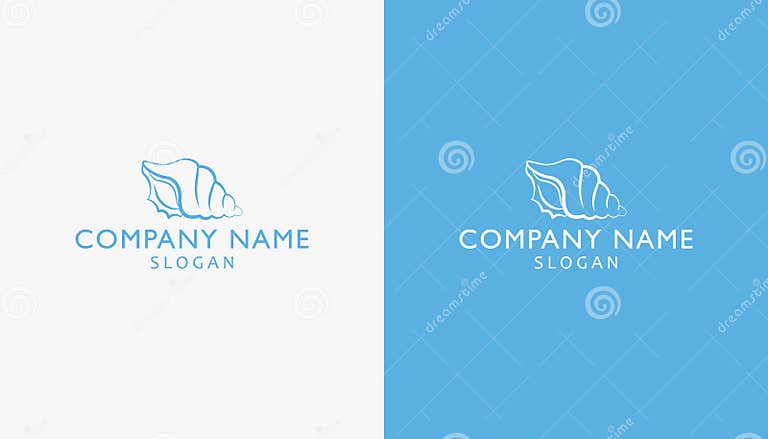 Seashell Logo Design. Simple Line Art Vector Logo Design Stock Vector ...