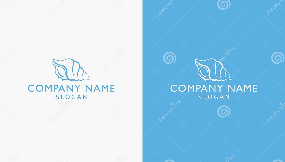 Seashell Logo Design. Simple Line Art Vector Logo Design Stock Vector ...