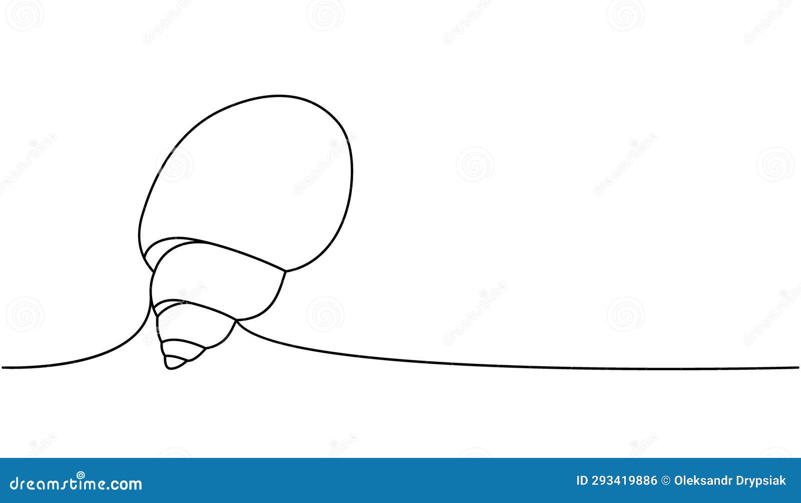 Seashell One Line Continuous Drawing. Tropical Underwater Shell ...